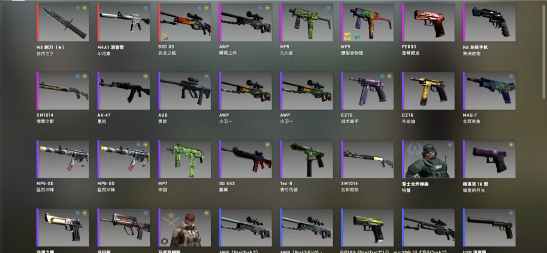 可5e完美 M9自由之手 M4印花集 AWP精英之作墨岩炎龙此CSGO账号已出租104次帐号出租-租号玩