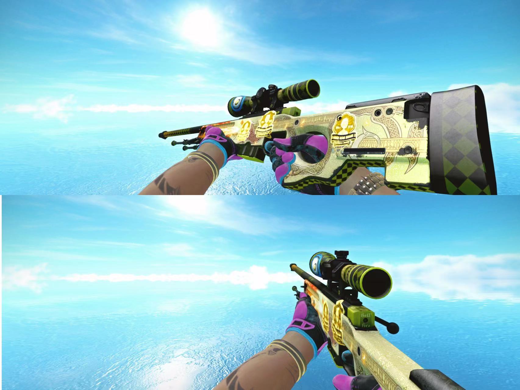 绿色完美5E★迈阿密★红宝石爪子刀渐变骷髅★龙狙AWP★X射线印花集此CSGO账号已出租174次帐号出租-租号玩