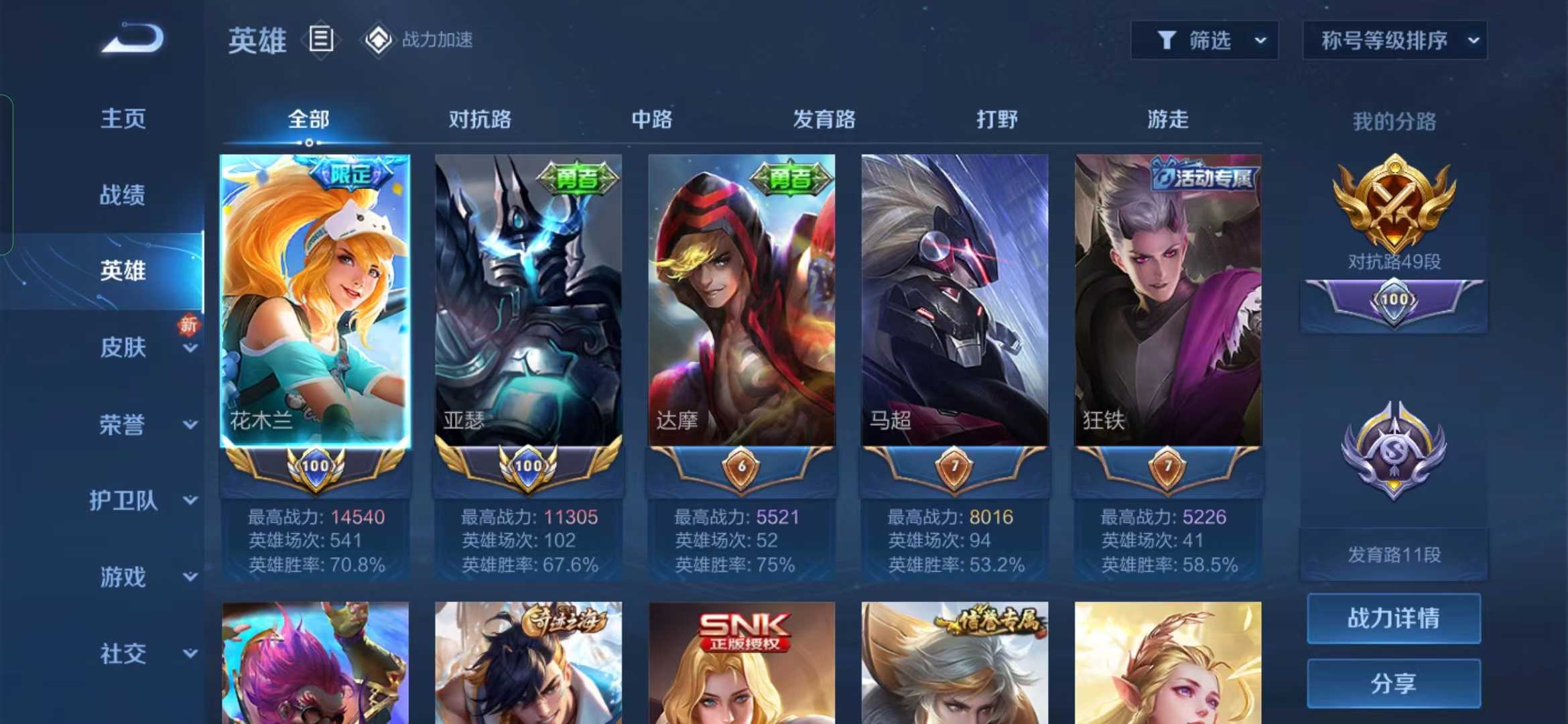 【33皮】对抗50段 历史国服花木兰1.45w战 历史国服亚瑟 青春决赛季 末日机甲 / 王者农药 / 标题写明区服 / QQ - GG租号