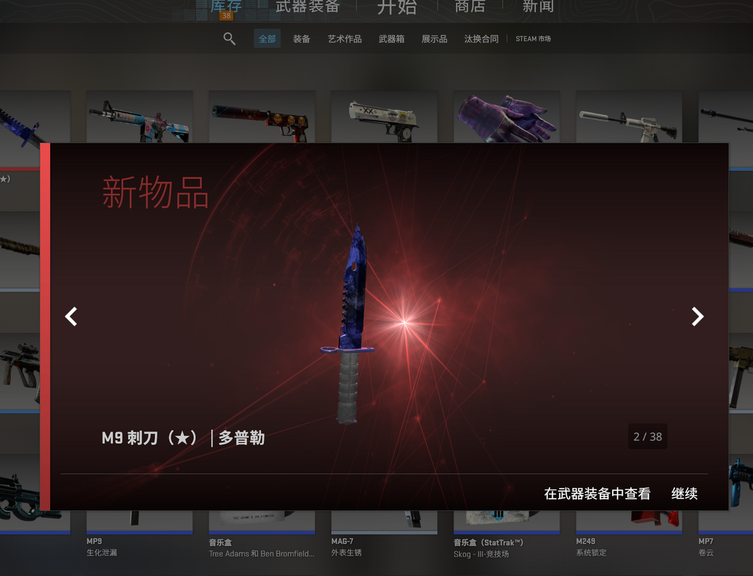 完美5E 伪蓝宝石M9刺刀⭐蓝紫格子手套⭐表面淬火AK⭐印花集全套⭐反冲精英⭐狮子之日⭐探员⭐此CSGO账号已出租120次帐号出租-租号玩